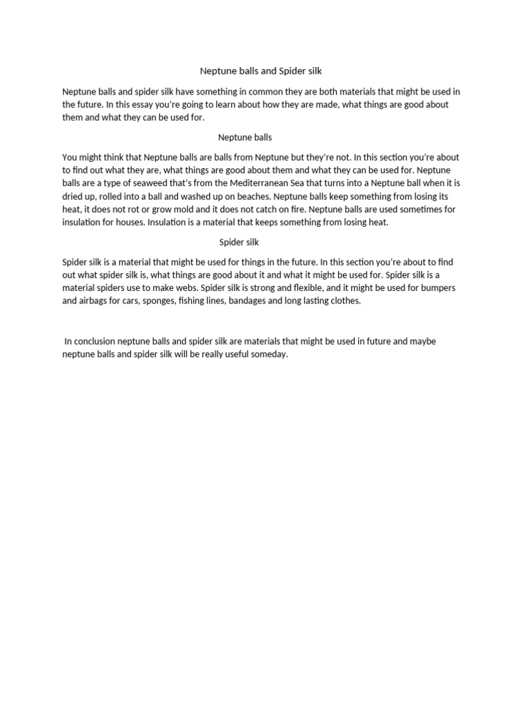 Neptune Balls and Spider Silk | PDF