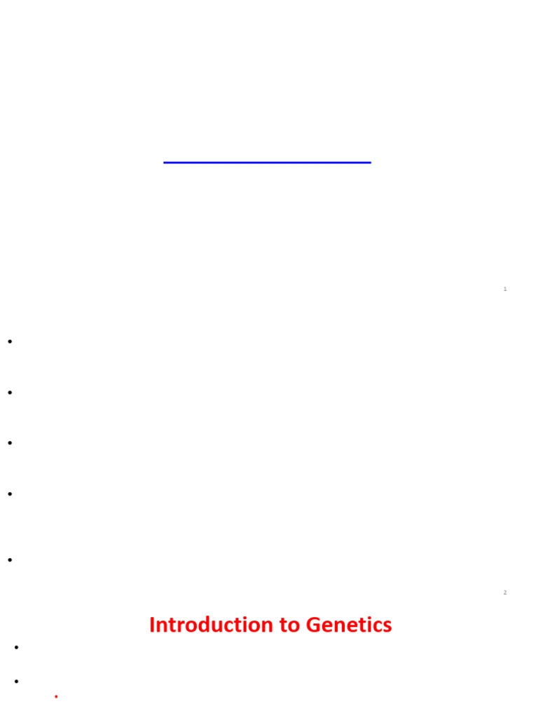 Introduction to Genetics | PDF | Nucleic Acids | Dna