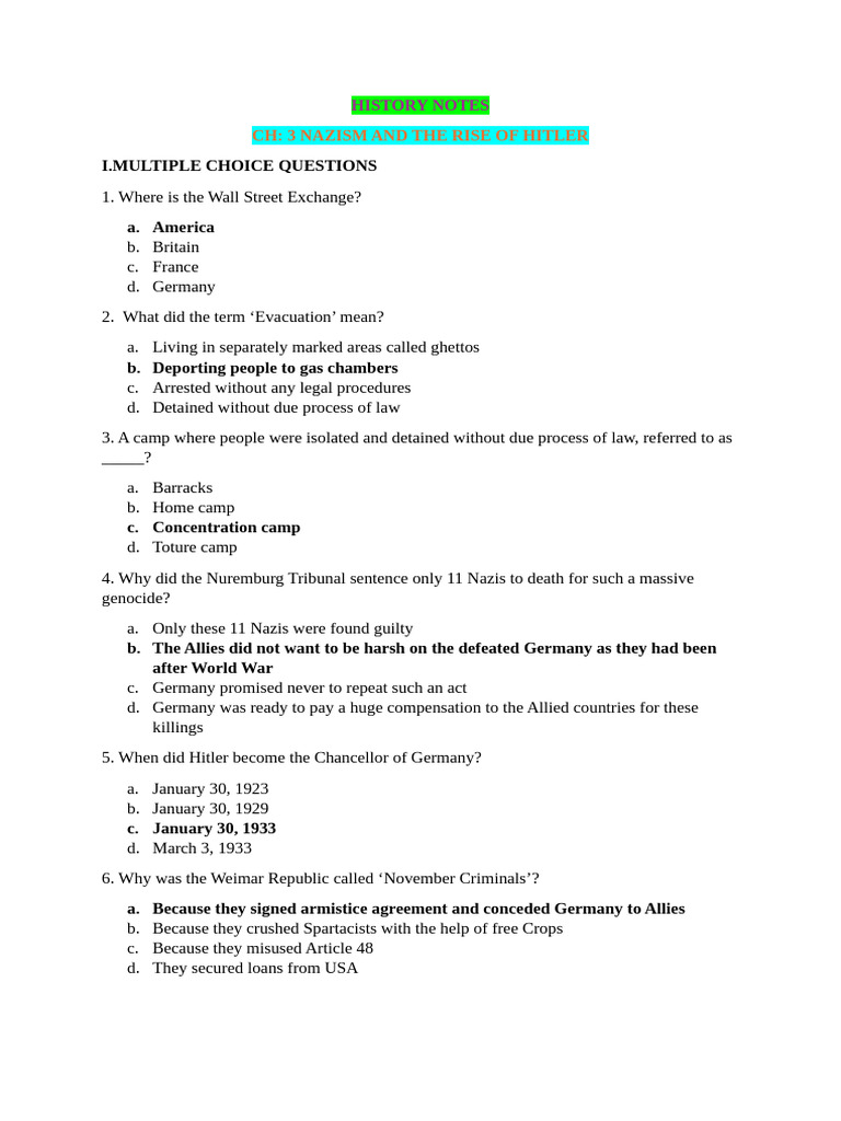 Nazism and Hitler's Rise: Key Concepts | PDF | Nazi Germany | Adolf Hitler