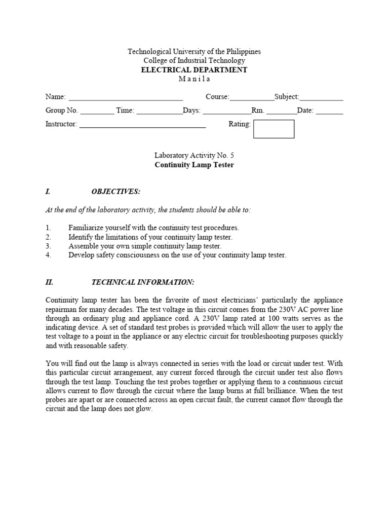 laboratory 5 ESW 1 | PDF | Power (Physics) | Electricity