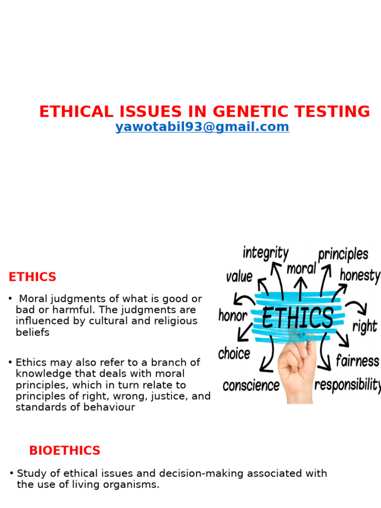 Genetic Testing: Ethical Concerns | PDF | Bioethics | Genetic Testing