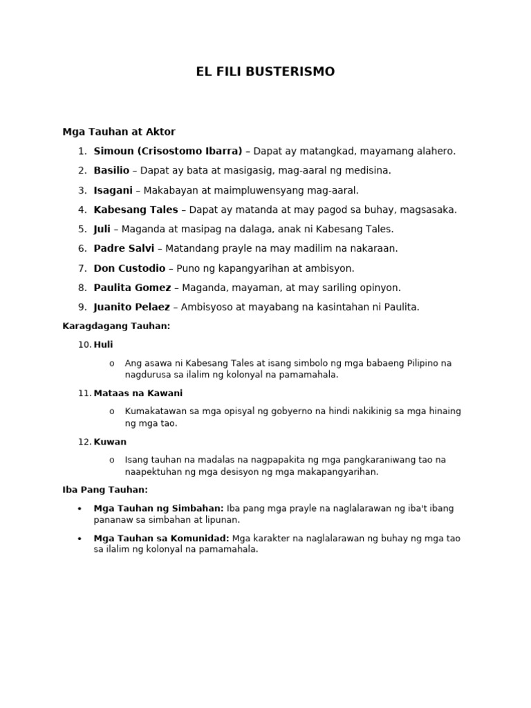 El Fili Busterismo | PDF