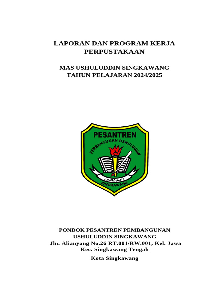 Laporan Kerja Perpustakaan 2024-2025 (Ma) - 1 | PDF
