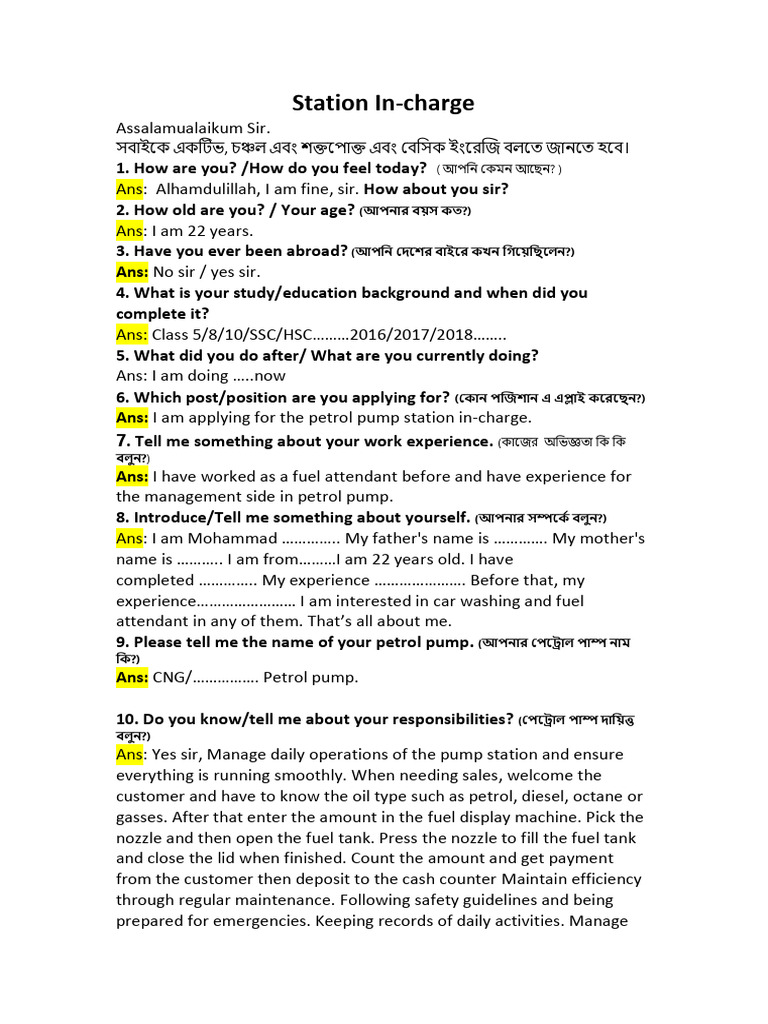Incharge Pertrol Pump Final | PDF | Chemical Energy Sources | Fuels