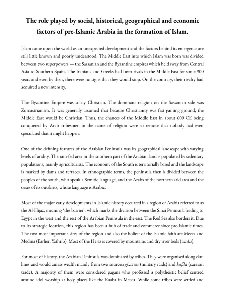 Pre-Islamic Arabia and Rise of Islam | PDF | Mecca | Muhammad