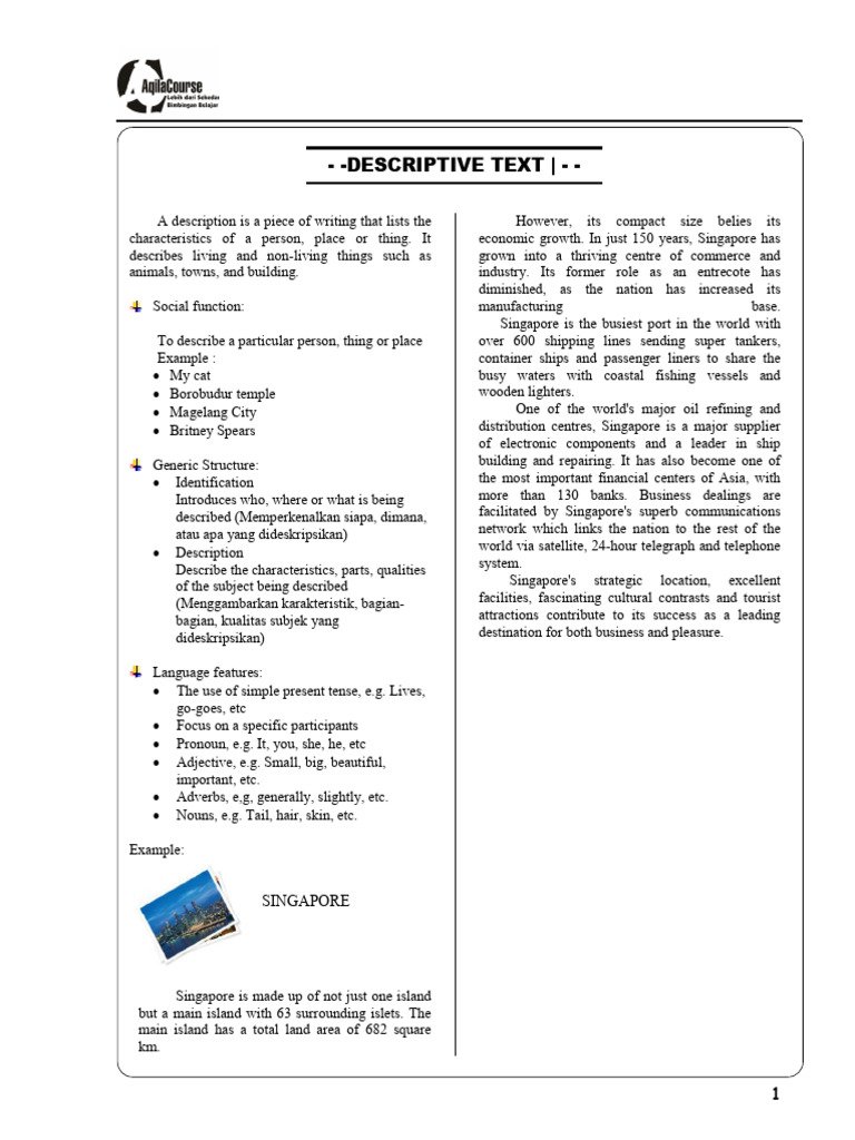 X Bahasa Inggris DESCRIPTIVE | PDF