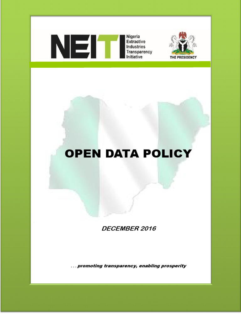 NEITI-Open-Data-Policy | PDF | Governance | Policy
