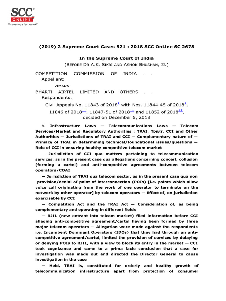 Bharti Airtel vs CCI | PDF | Buildings And Structures | Social Institutions