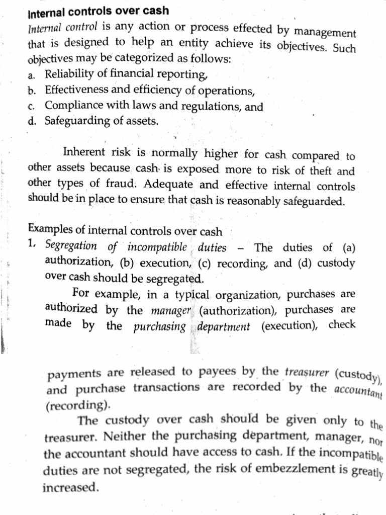 Internal Controls Over Cash | PDF