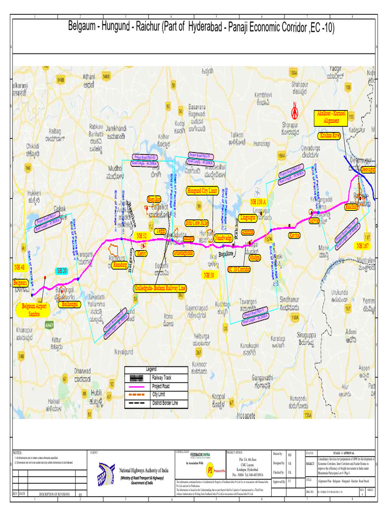 Belgaum - Hungund - Raichur Key Plan | PDF | Transport | Land Transport