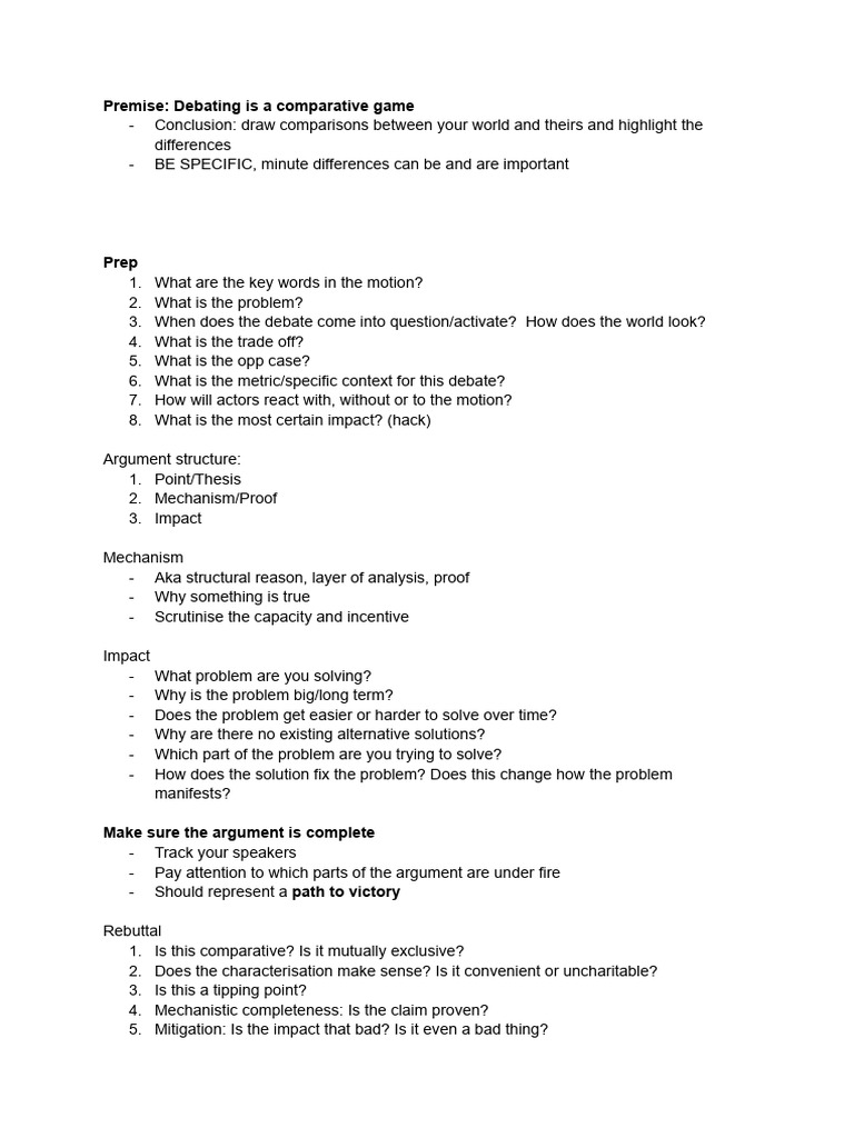 Effective Debate Strategy Guide | PDF | Argument