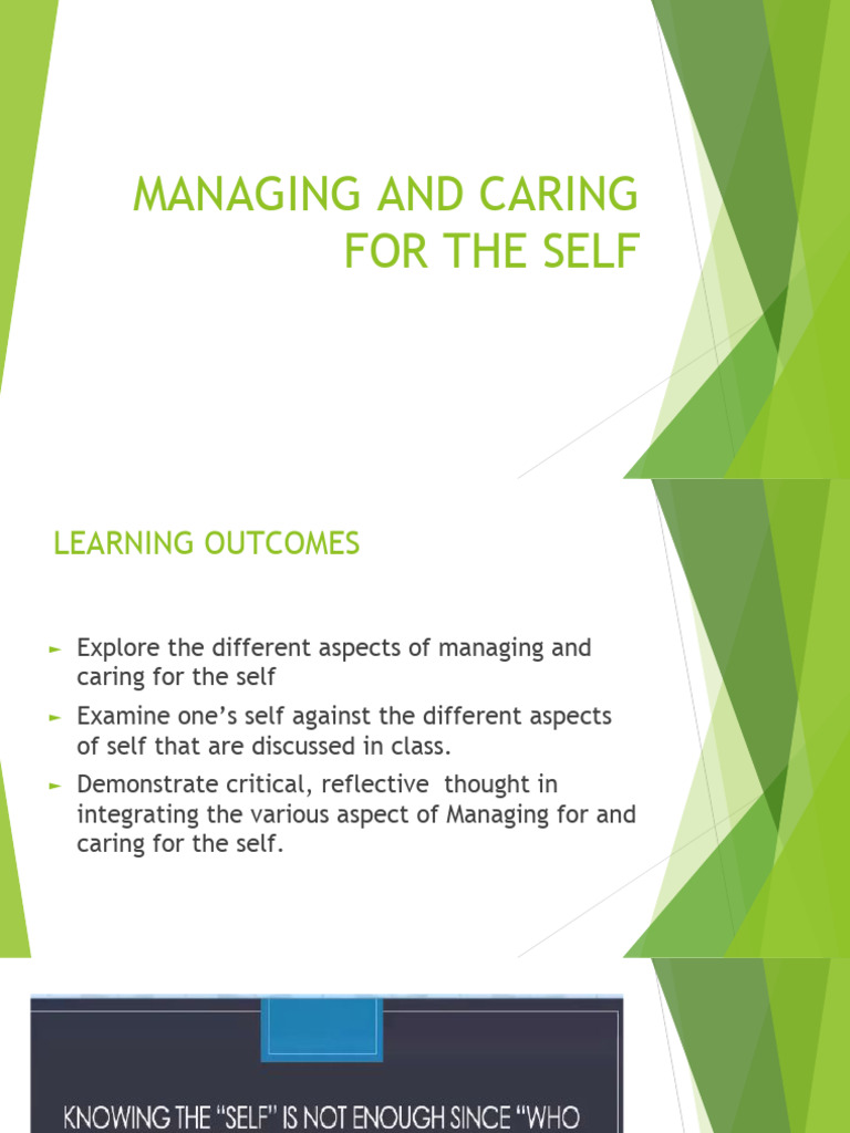Managing and Caring For The Self | PDF