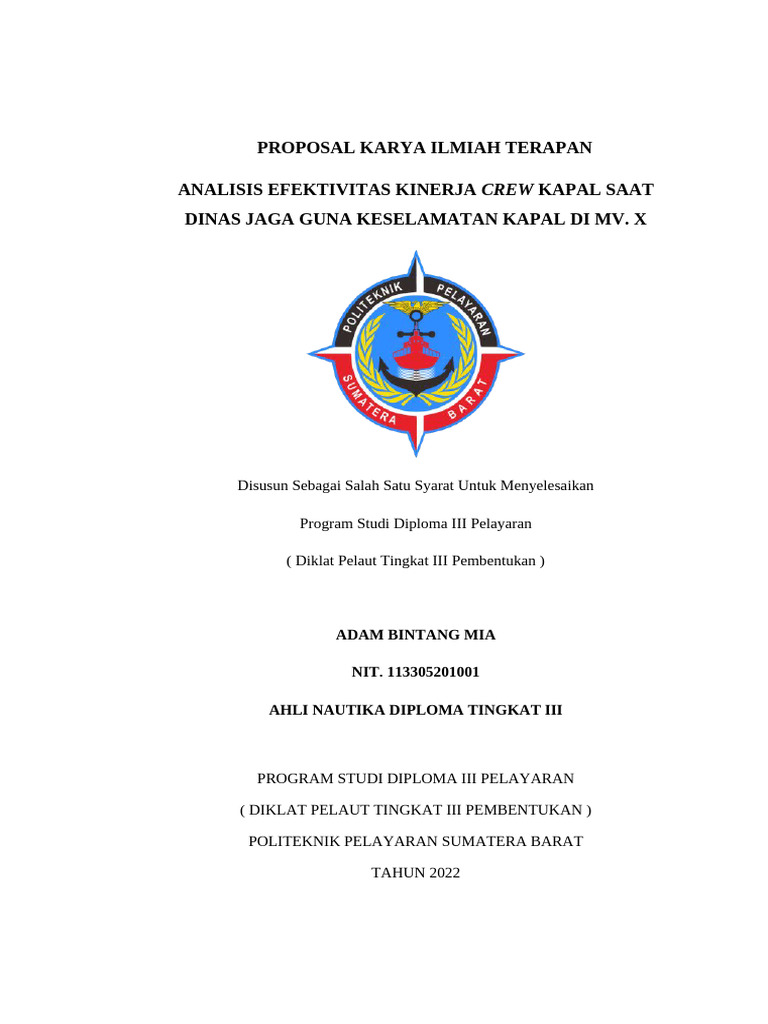 PROPOSAL KTI ADAM BINTANG MIA N4A | PDF