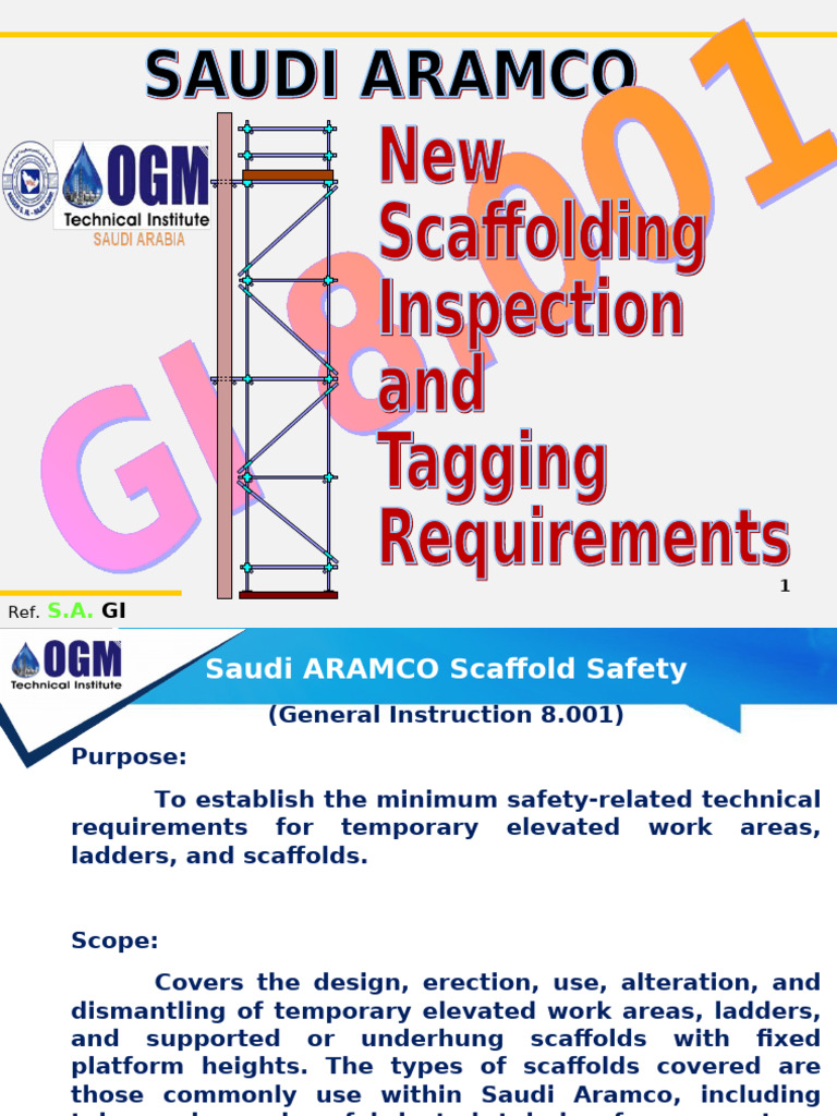 Saudi Aramco Scaffold Safety Guidelines | PDF | Scaffolding | Stairs