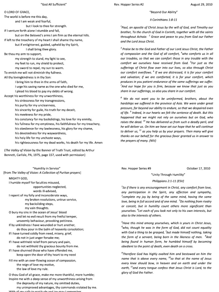 Puritan Prayers - Valley of Vision | Sin | Grace In Christianity