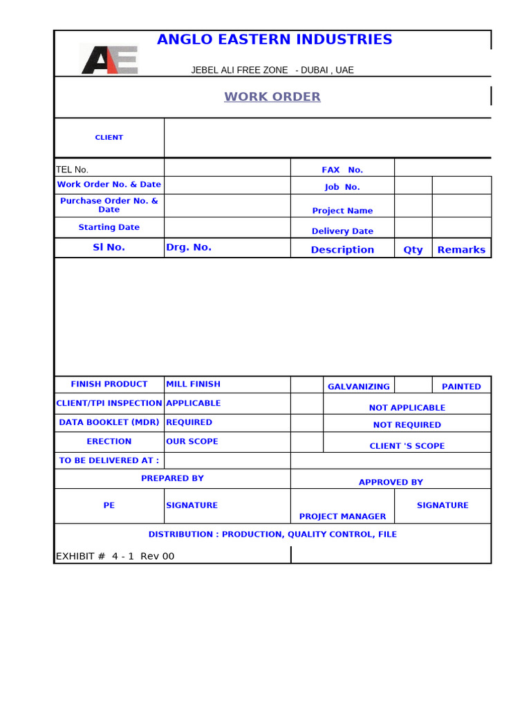 4 - 1 Work Order | PDF