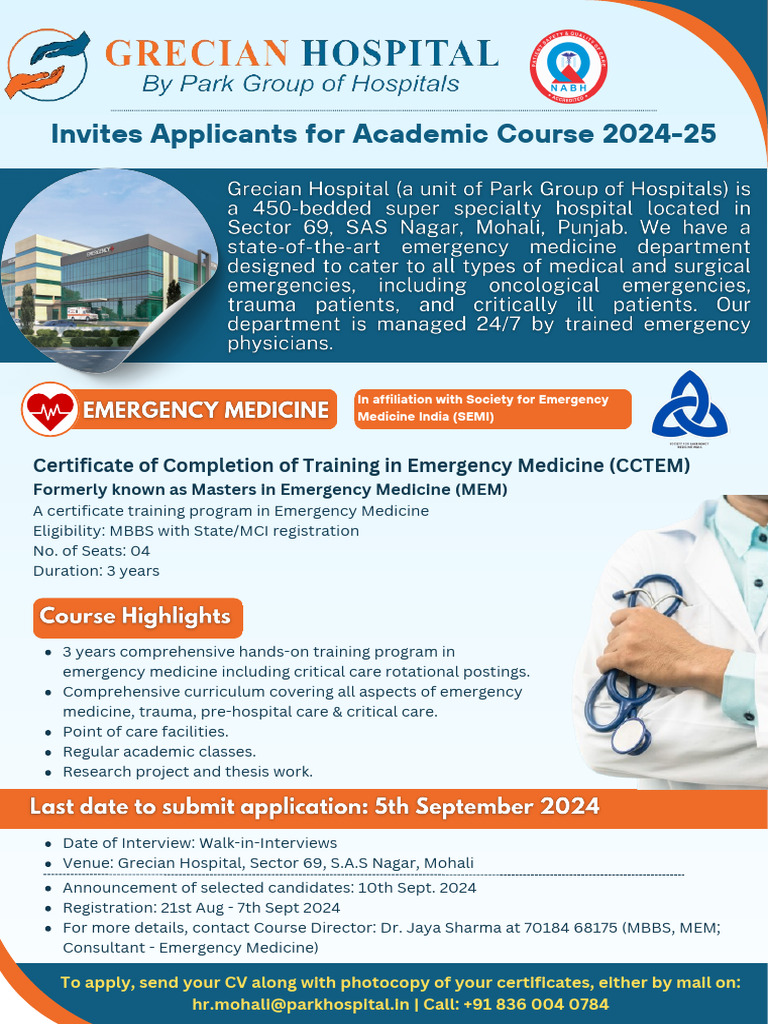 Emergency Medicine Training 2024-25 | PDF