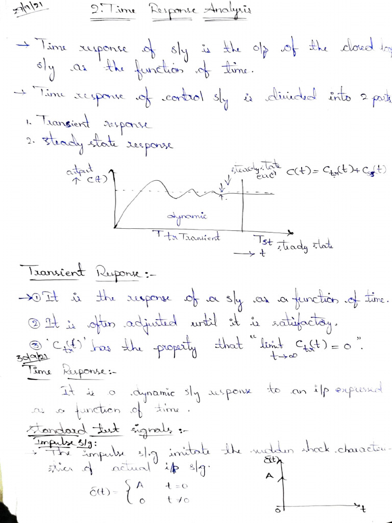Module 2: TIME RESPONSE ANALYSIS | PDF