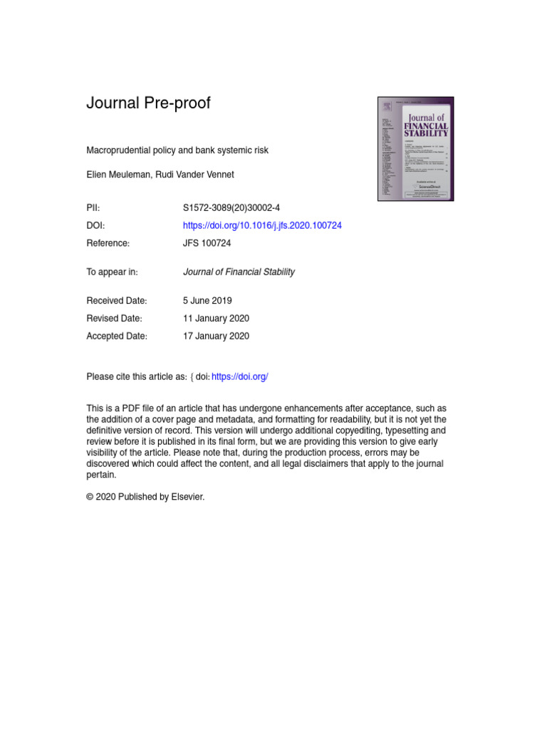 Macroprudential Policy and Bank Systemic Risk | PDF | Macroprudential ...