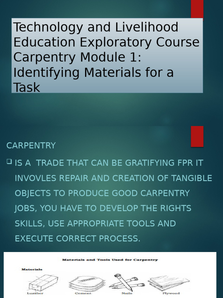 2nd Quarter Grade 8 Tle Carpentry | PDF