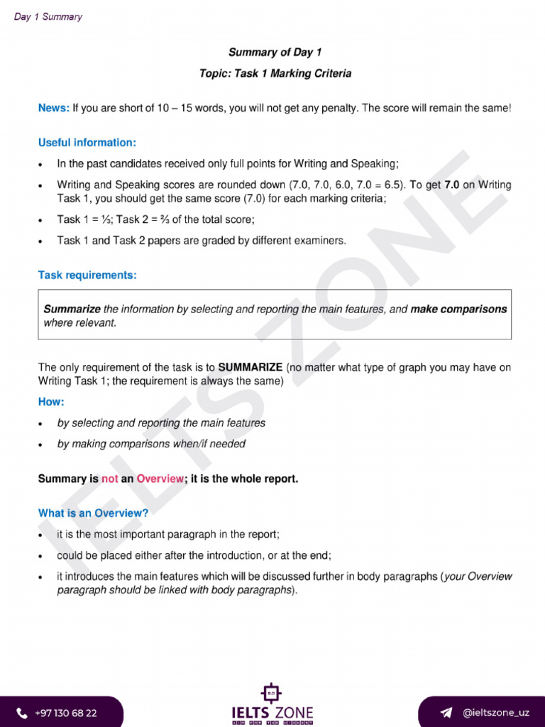 Day 1 - Summary | PDF