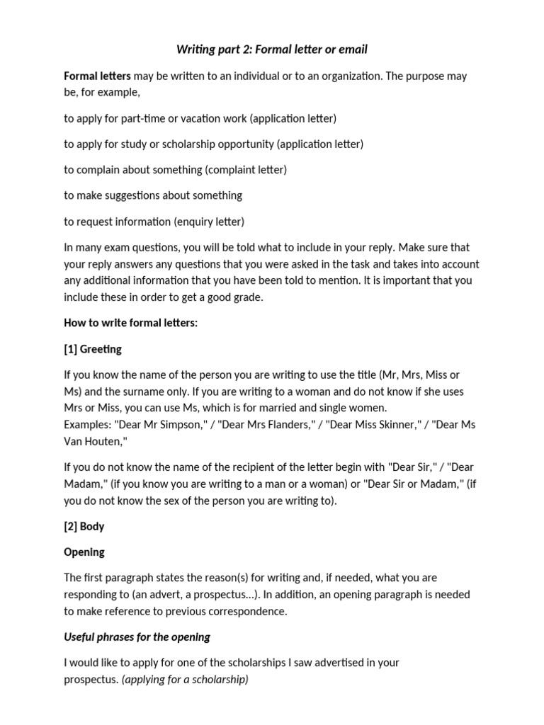 FCE Writing Formal Letter or Email | PDF | Madam | Linguistics