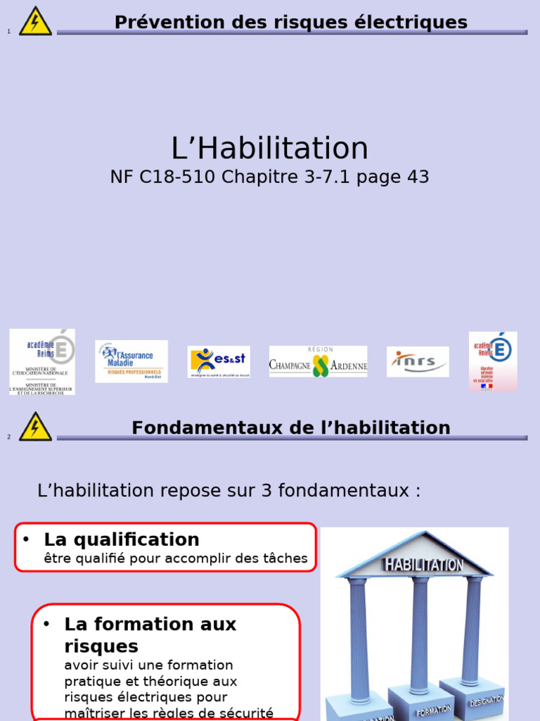 Cours 2 HabilitationsElectriques[1] | PDF | Gestion des risques