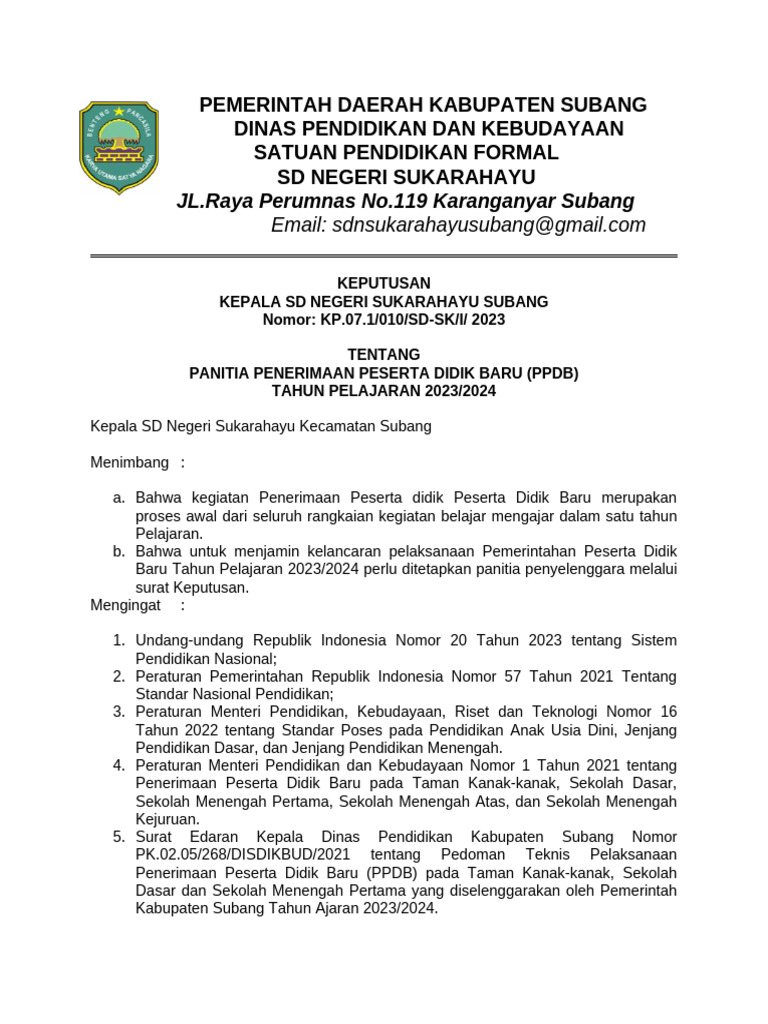 SK PPDB 2023-2024 | PDF