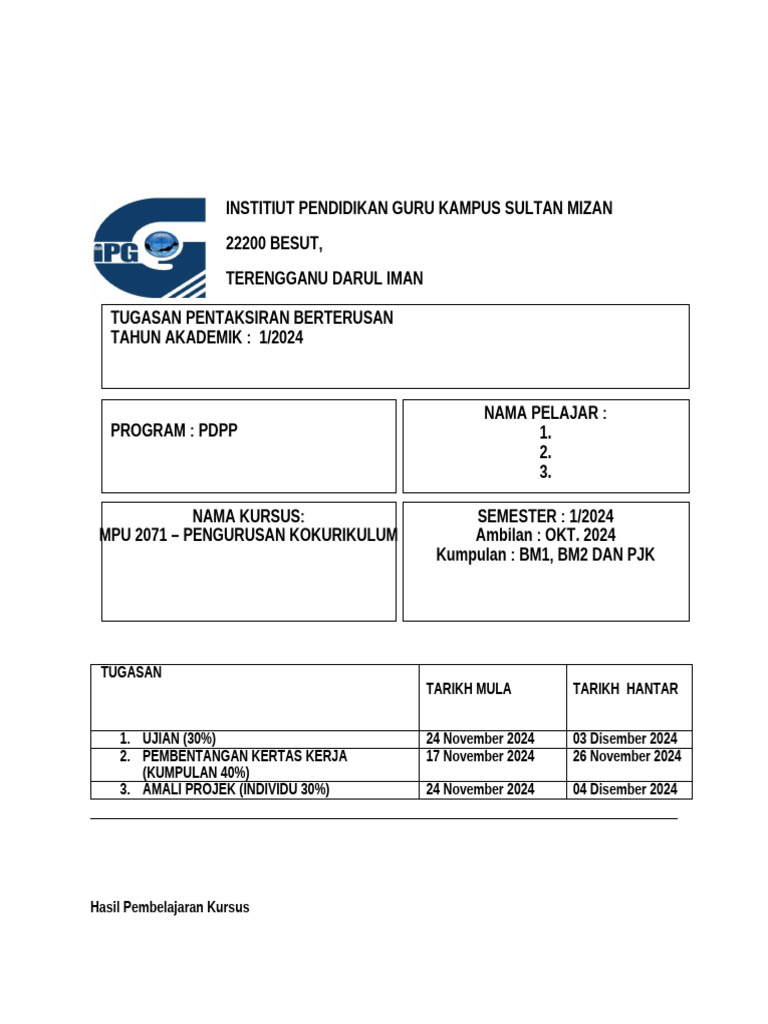 Tugasan PB PDPP 2022 | PDF