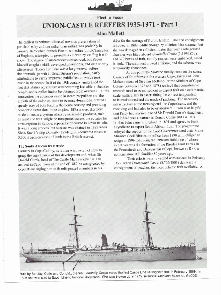 Union - Castle Reefers 1935 - 1971 (I) | PDF