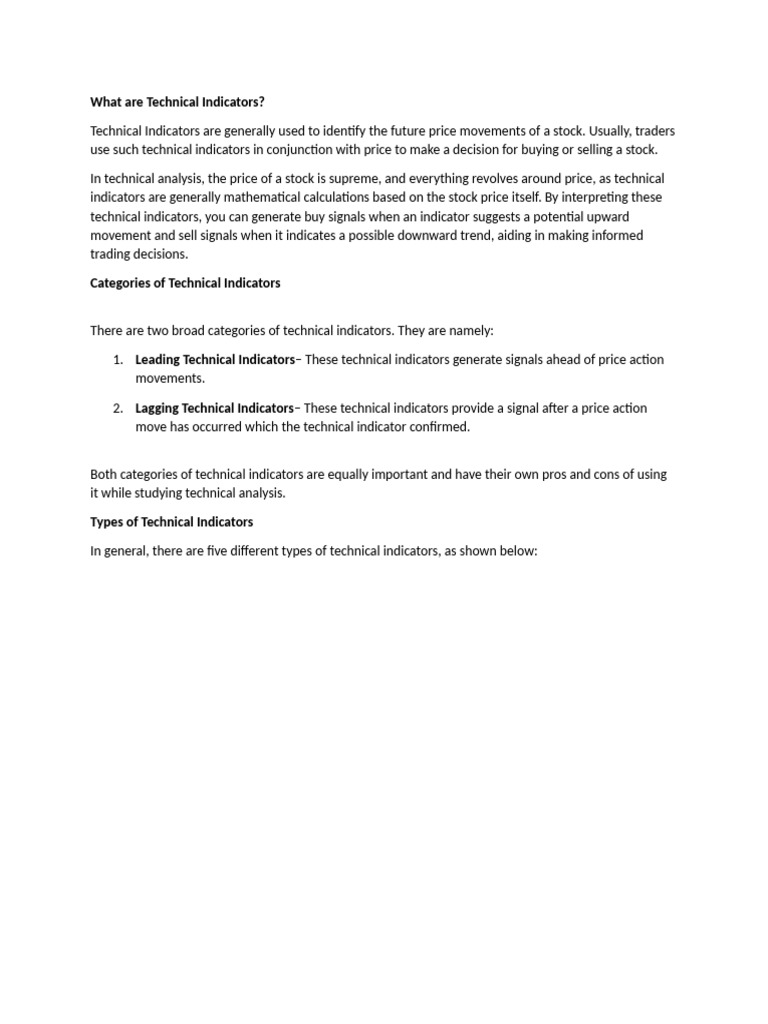 Understanding Key Technical Indicators | PDF | Moving Average | Market ...