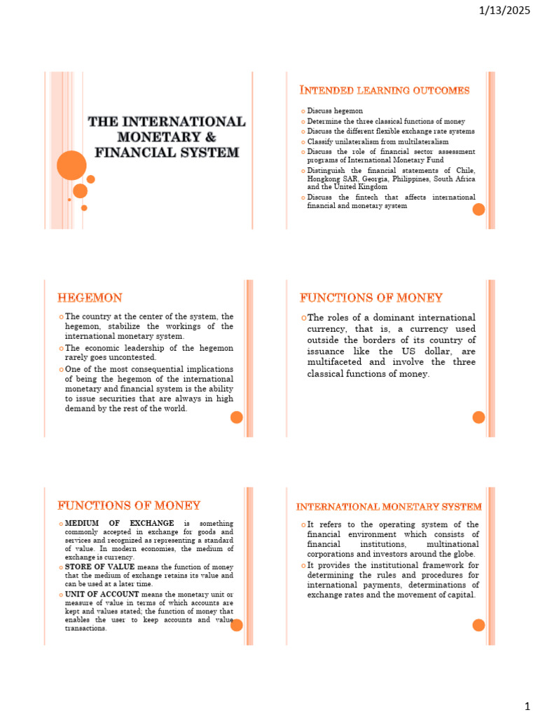 Overview of International Monetary System | PDF | Special Drawing Rights | Currency