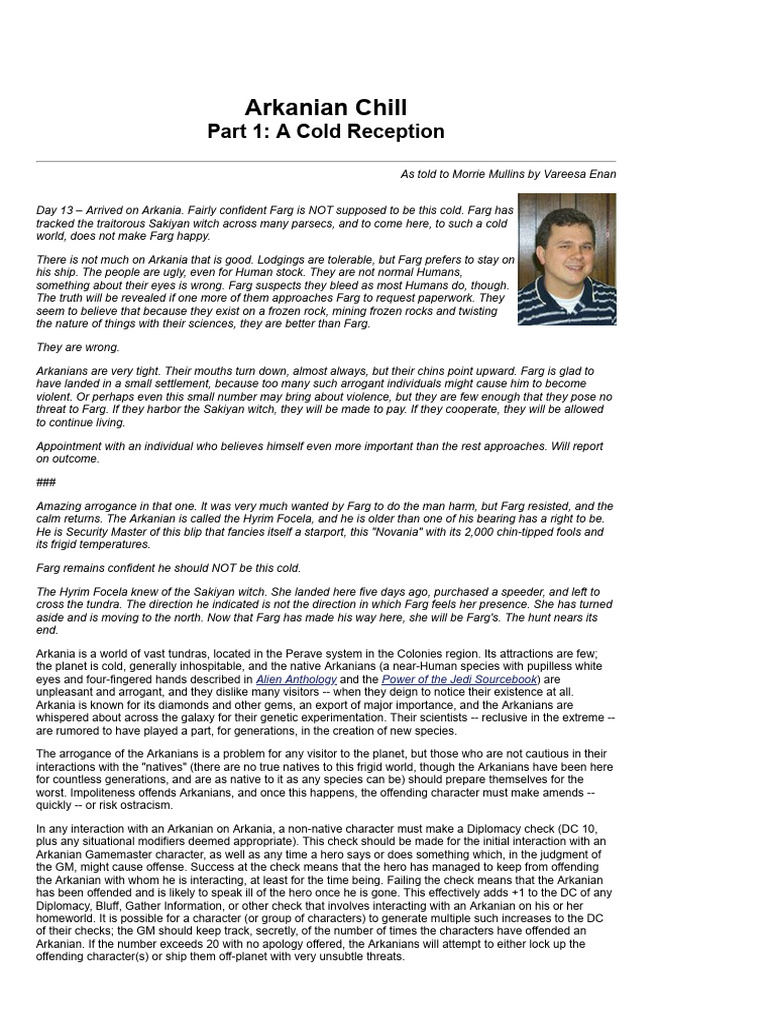 Part 1 - A Cold Reception | PDF