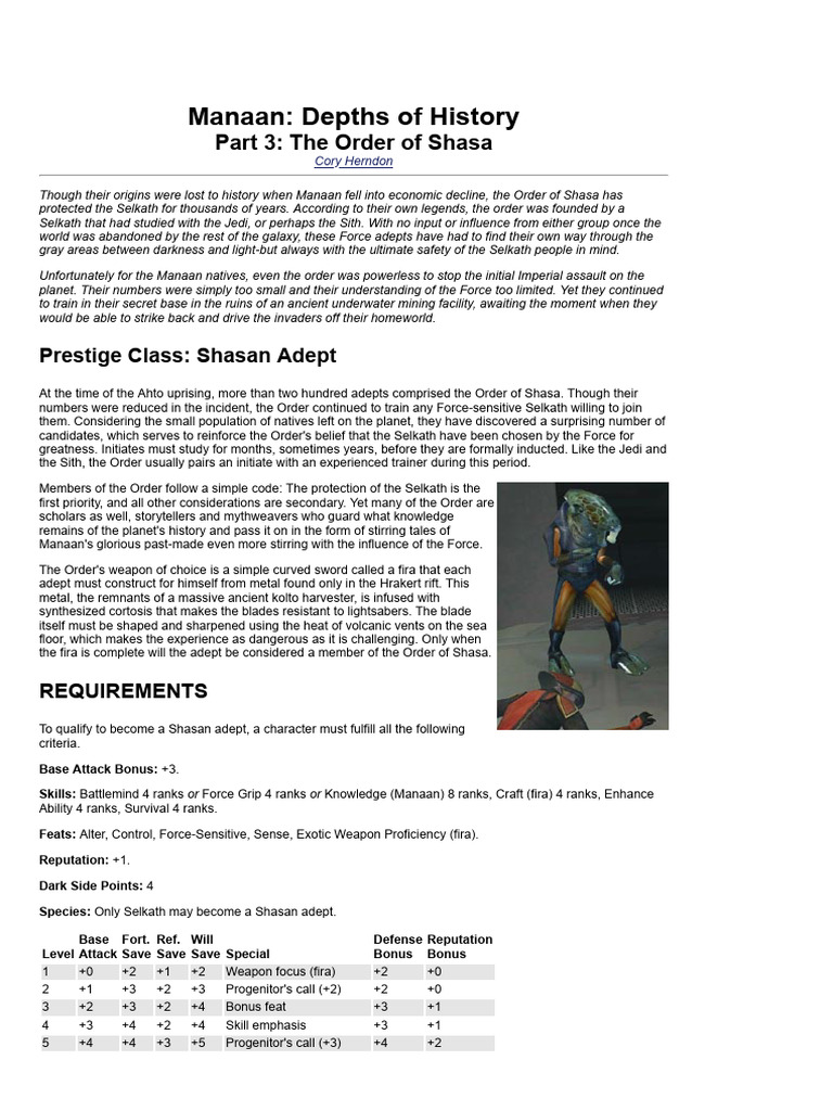 Part 3 - The Order of Shasa | PDF | Sith | Jedi