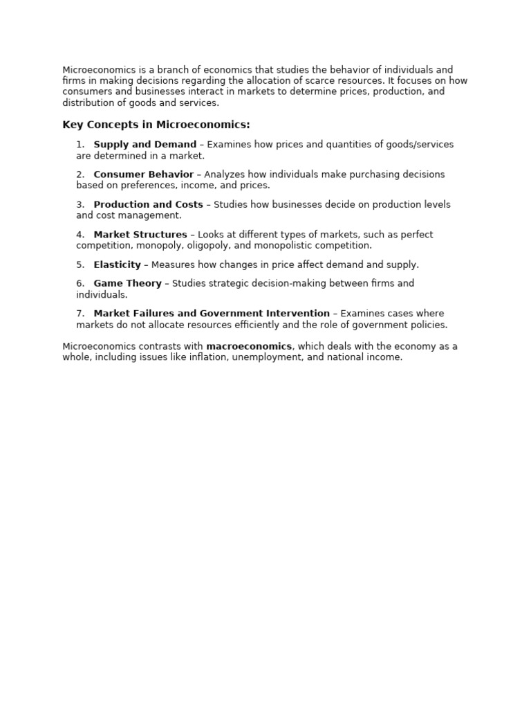 Micro Economics | PDF