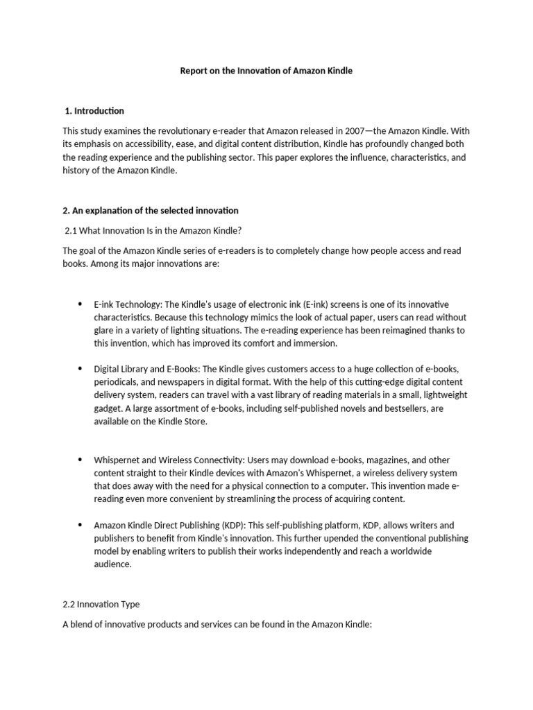 Amazon Kindle: Revolutionizing E-Reading | PDF | Amazon Kindle | E Reader