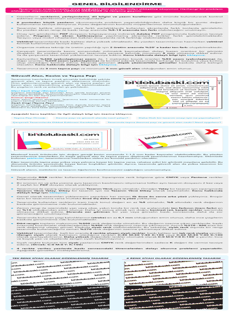 Tasarim Yukleme Genel Uyarilar | PDF