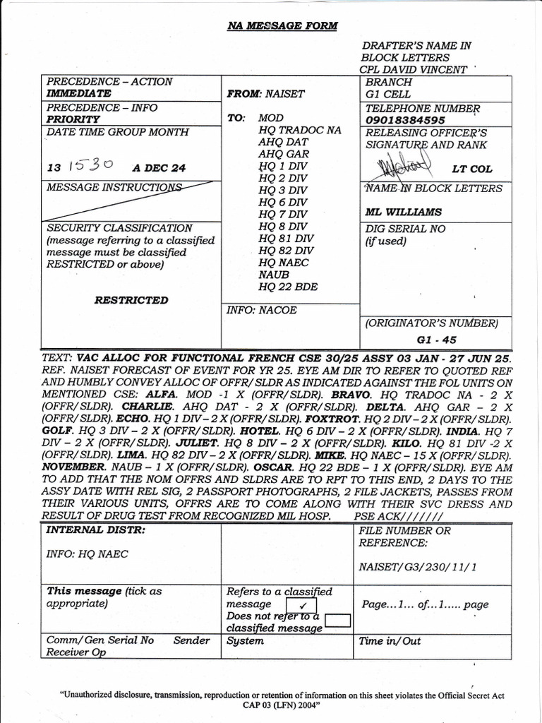 Van Alloc For Functional French Cse | PDF