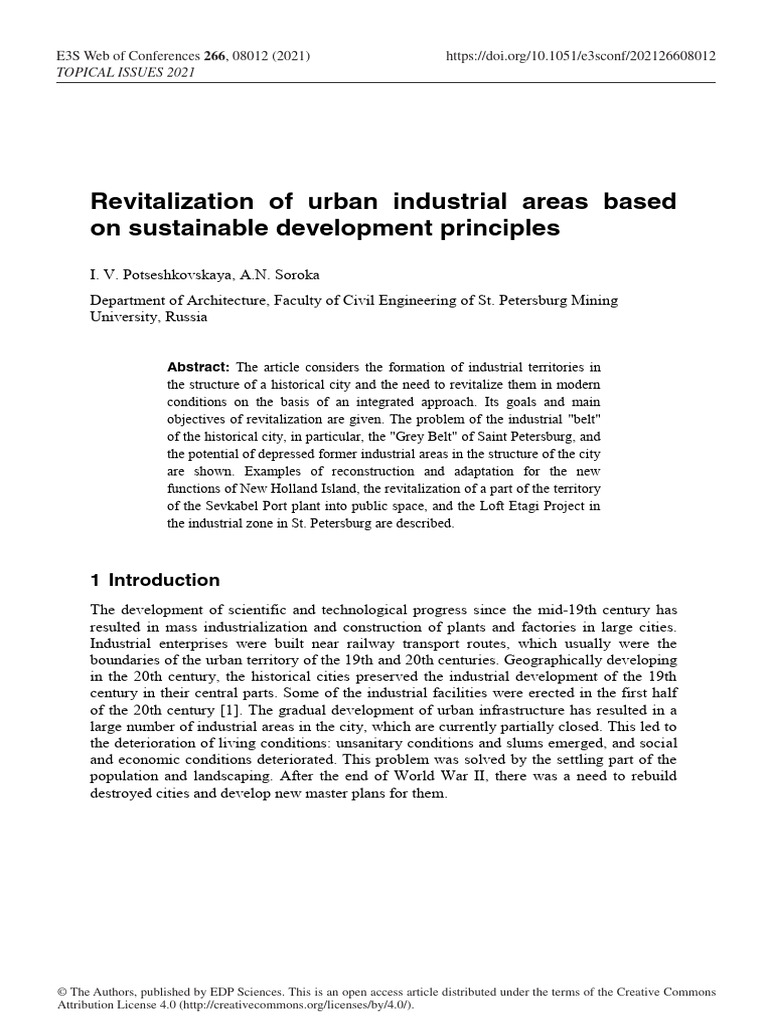Revitalizing Urban Industrial Areas | PDF | Saint Petersburg | Urban ...