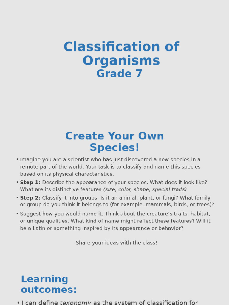Classification of Organisms | PDF | Cell (Biology) | Eukaryotes
