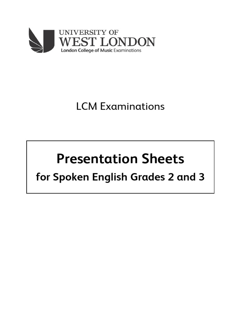 Spoken English Presentation Sheets | PDF