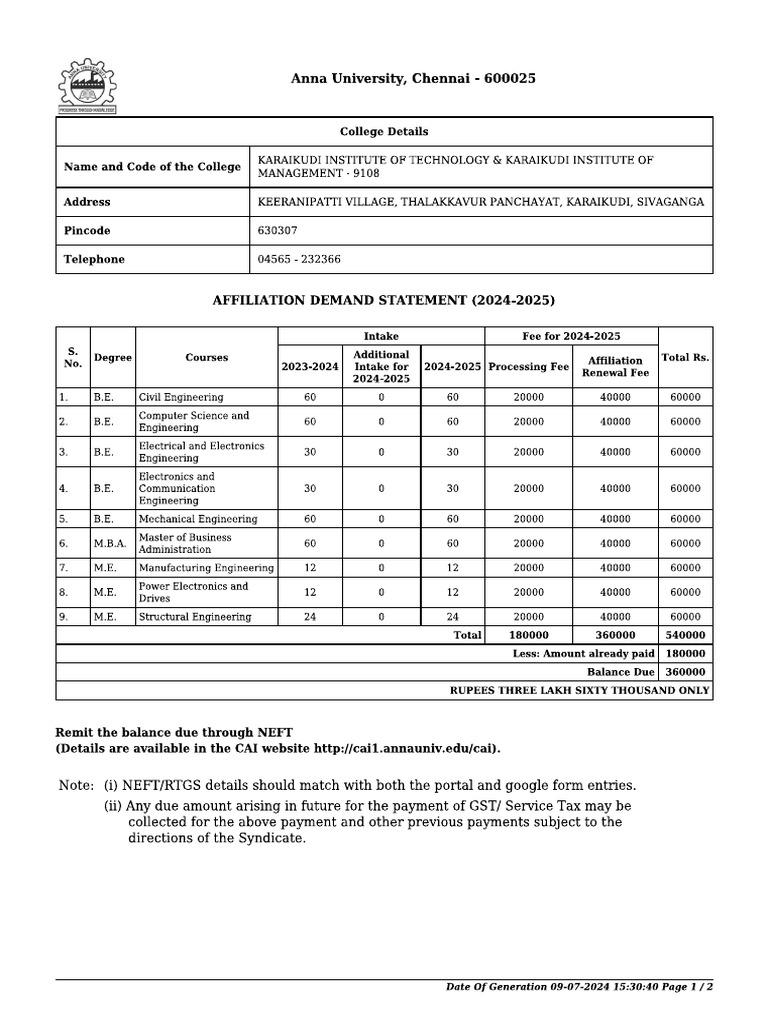 Fees Paid | PDF