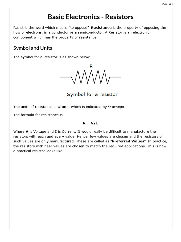 Resistors | PDF | Electrical Impedance | Resistor