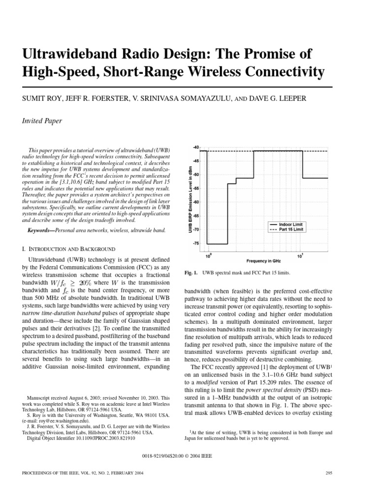 Ultrawideband Radio Design The Promise o | PDF | Ultra Wideband ...