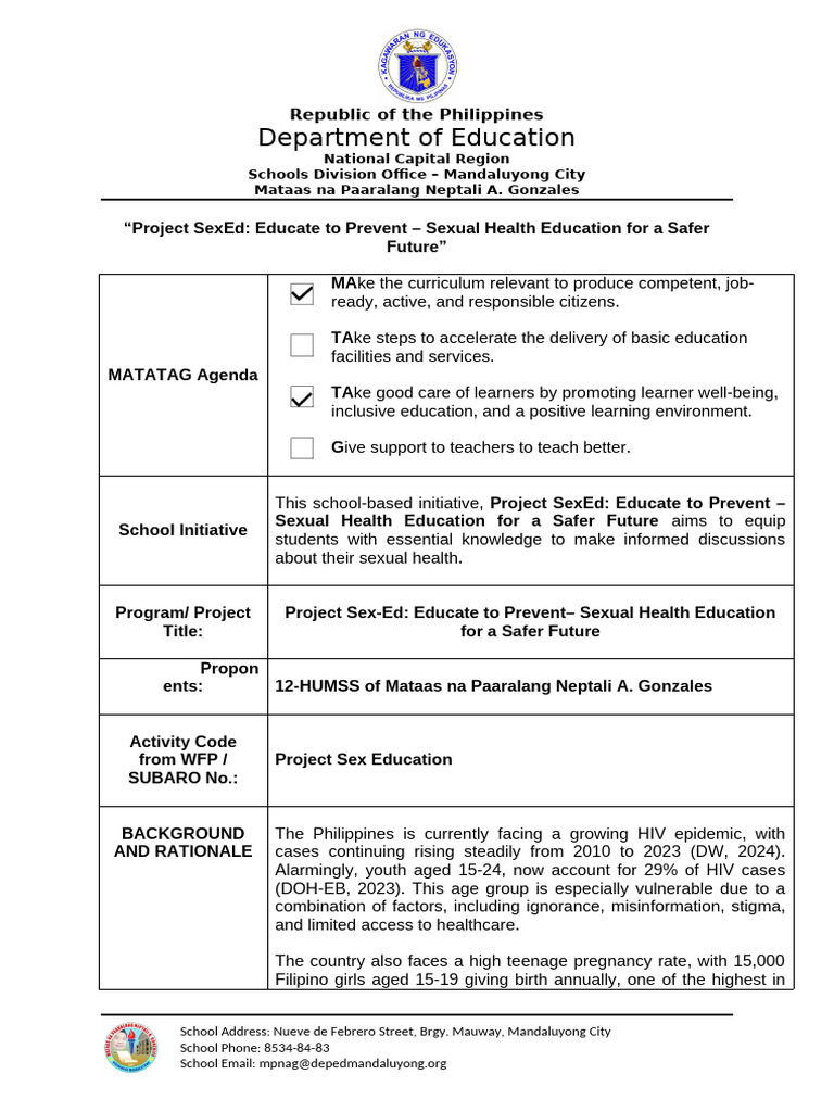 Project SexEd: Sexual Health Initiative | PDF | Sex Education | Safe Sex