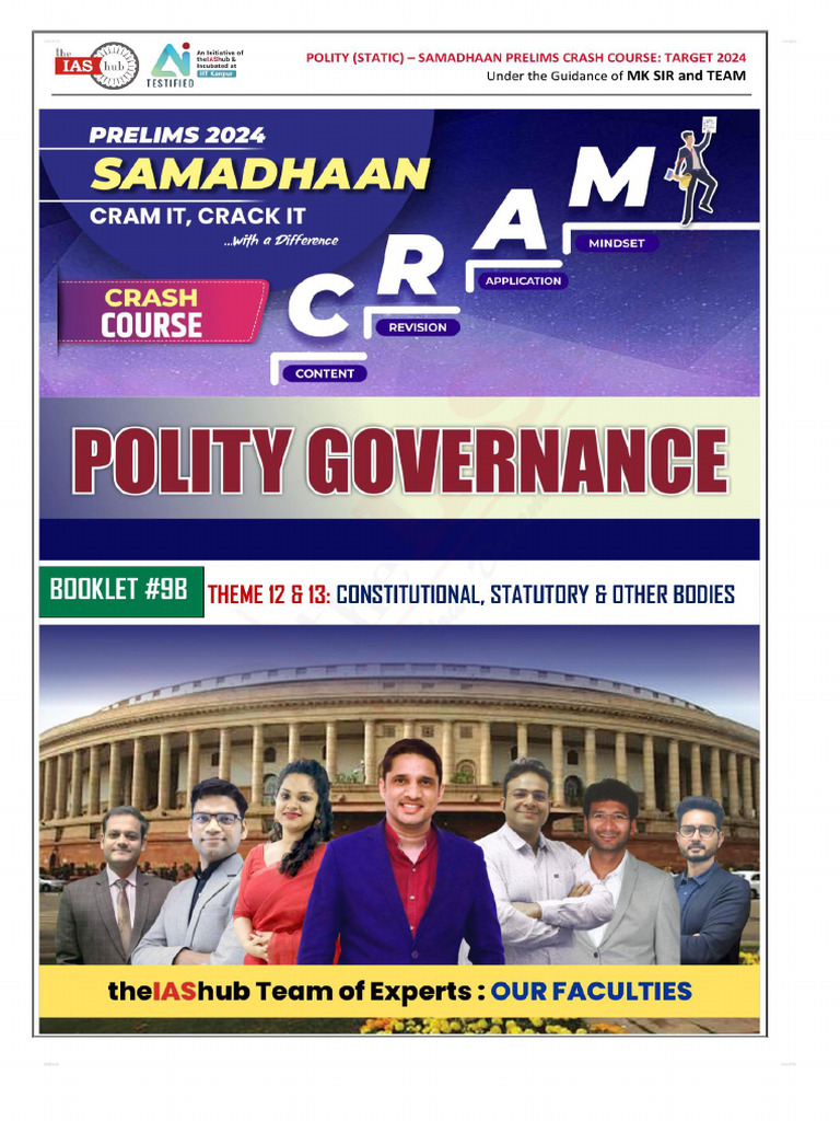 9B. Polity Prelims Samadhaan 2024 Bodies + Misc. TheIAShub | PDF