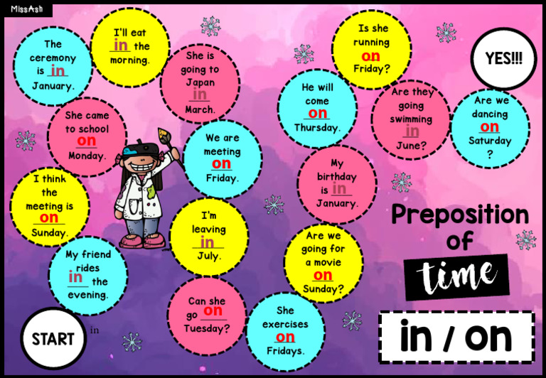 Prepositions of Time Worksheet | PDF