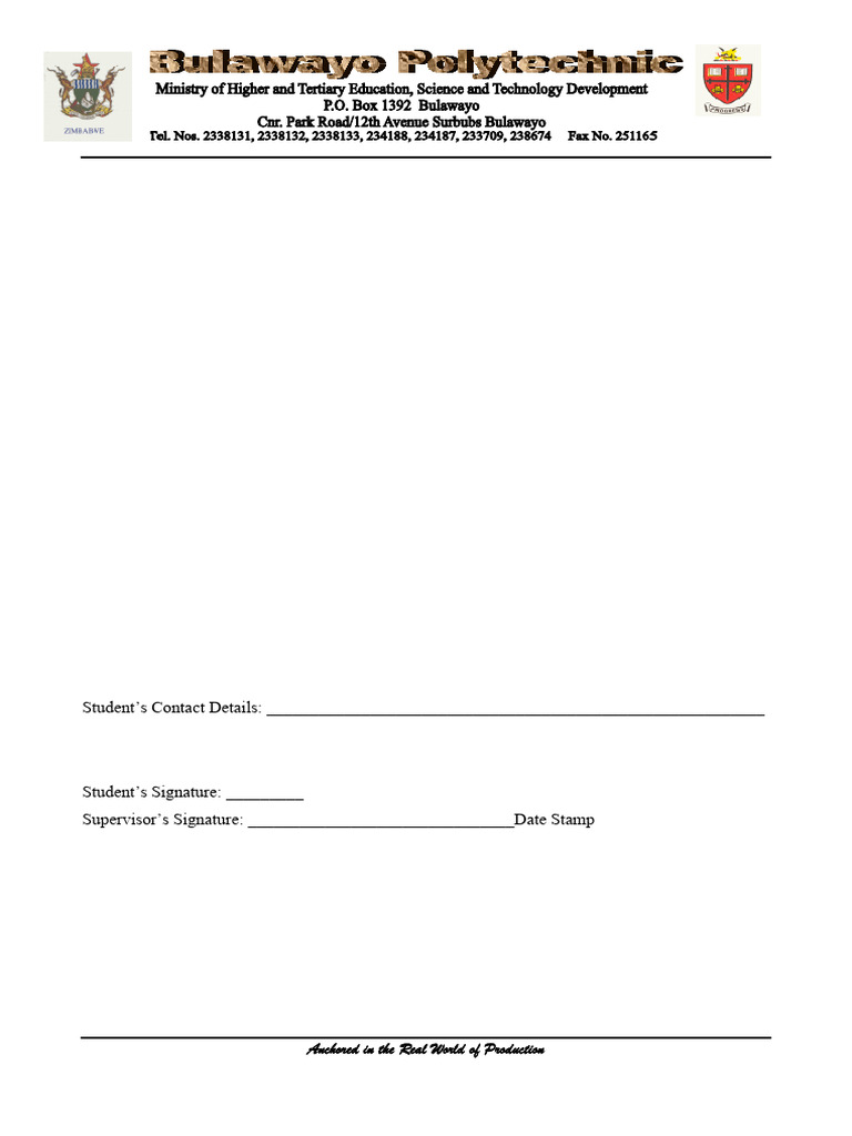 Industrial Attachment Confirmation Form | PDF