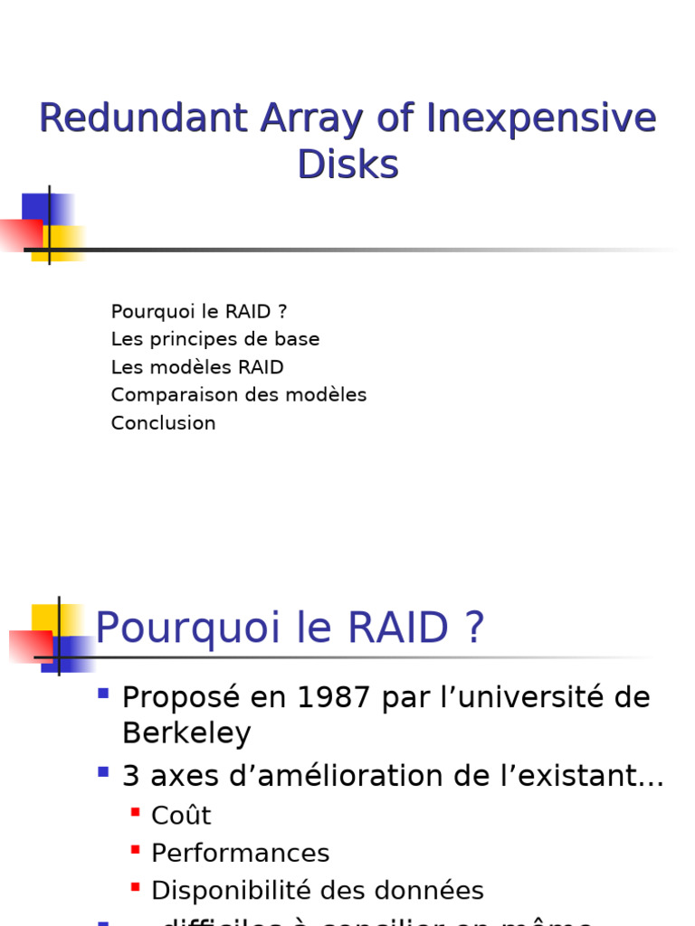 Guide complet sur le système RAID | PDF | Tolérance aux pannes | Matériel informatique