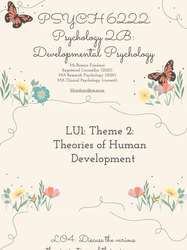 Developmental Psychology Theories Overview | PDF | Behavioural Sciences ...